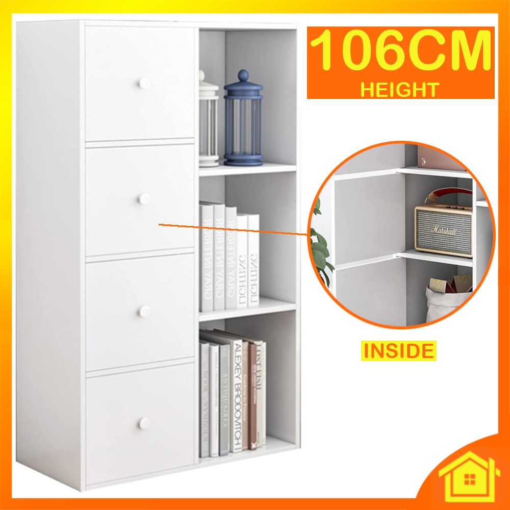 [OneHome] Bookshelf Cabinet Cupboard Rack Wood Book File Storage Rak ...