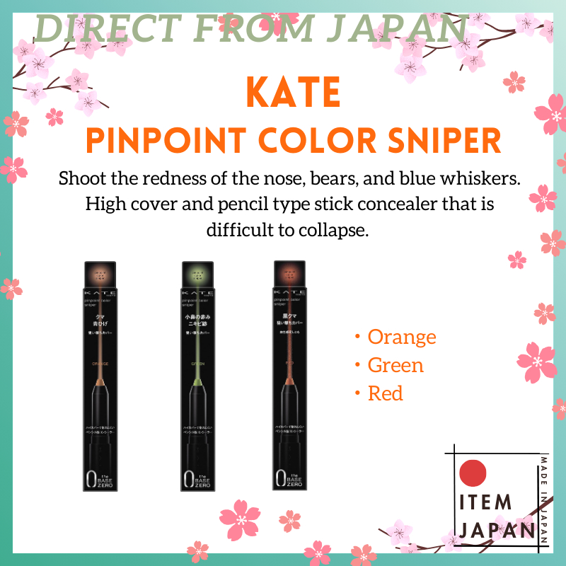 KATE Tokyo Concealer Pinpoint Color Sniper 1.6g (OR/GR/RD) | Shopee ...