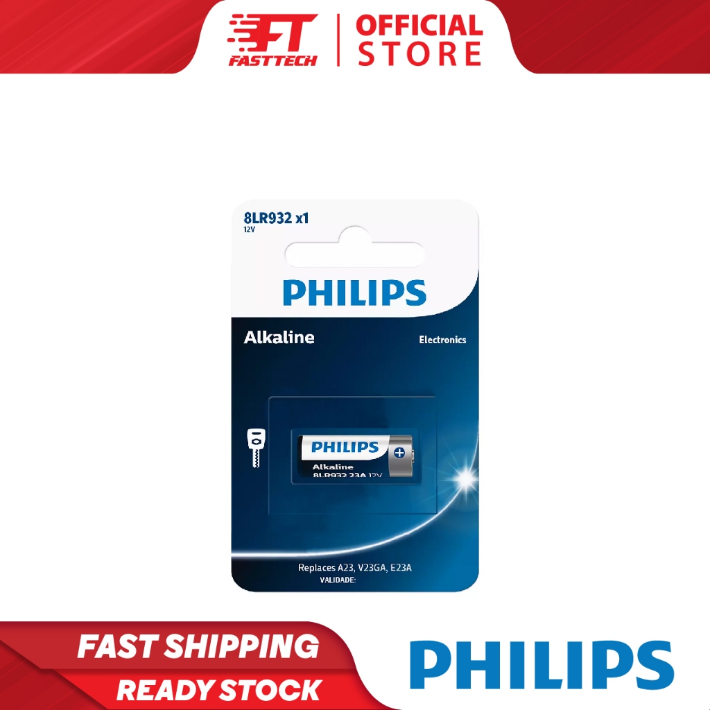 PHILIPS 8LR932 LR23 A23 Battery with 12V, Alkaline & 3 Years Shelf Life ...