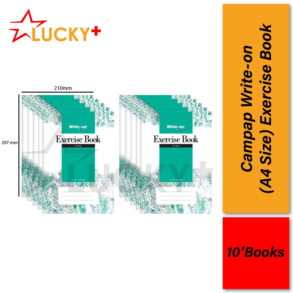 Campap Write-On A4 Exercise Book(10Book)(80P/100P/120P/160P/200P) | Note Book | Buku Nota ...