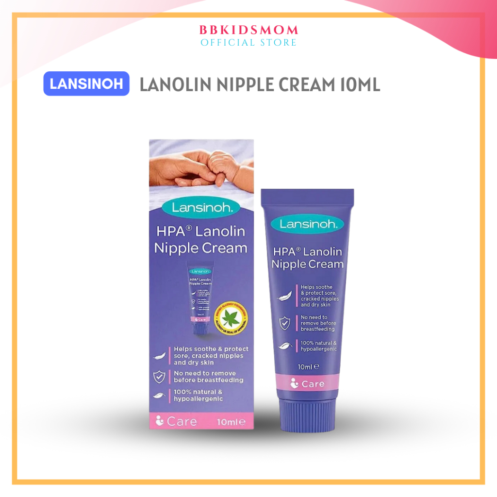 Lansinoh HPA Lanolin Nipple Cream 10mL for sore nipple cracked skin ...