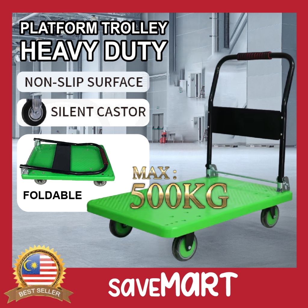 Super Heavy Duty Foldable Handle Platform Trolley 360° Rotation Wheel ...