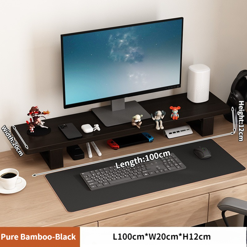 Monitor Stand Extended Width Wooden Universal Monitor Riser and Laptop ...