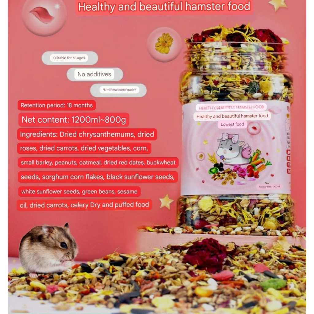 High Protein Hamster Food High Fiber Multi Grain hamster food Nutrition ...