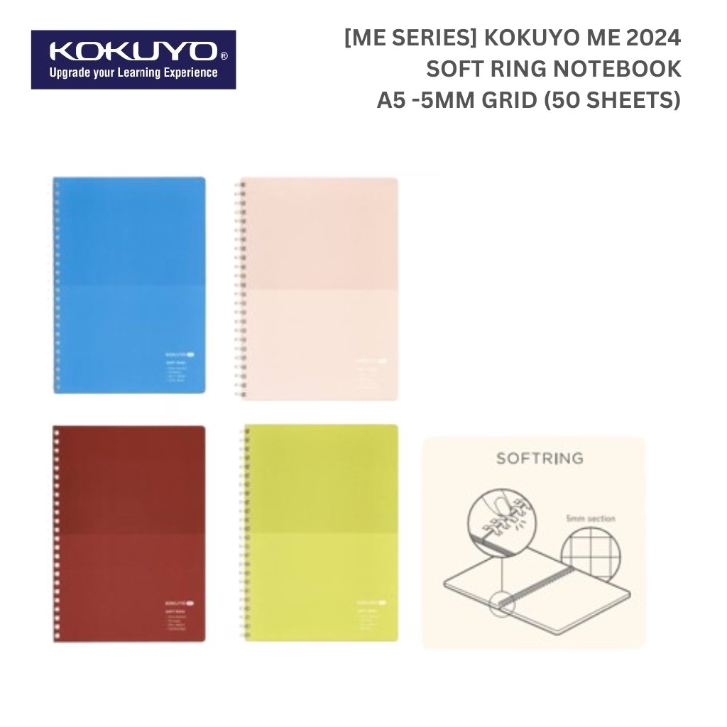 KOKUYO Me Series Soft Ring Notebook A5 - Grid (5mm/50's) | Shopee Malaysia