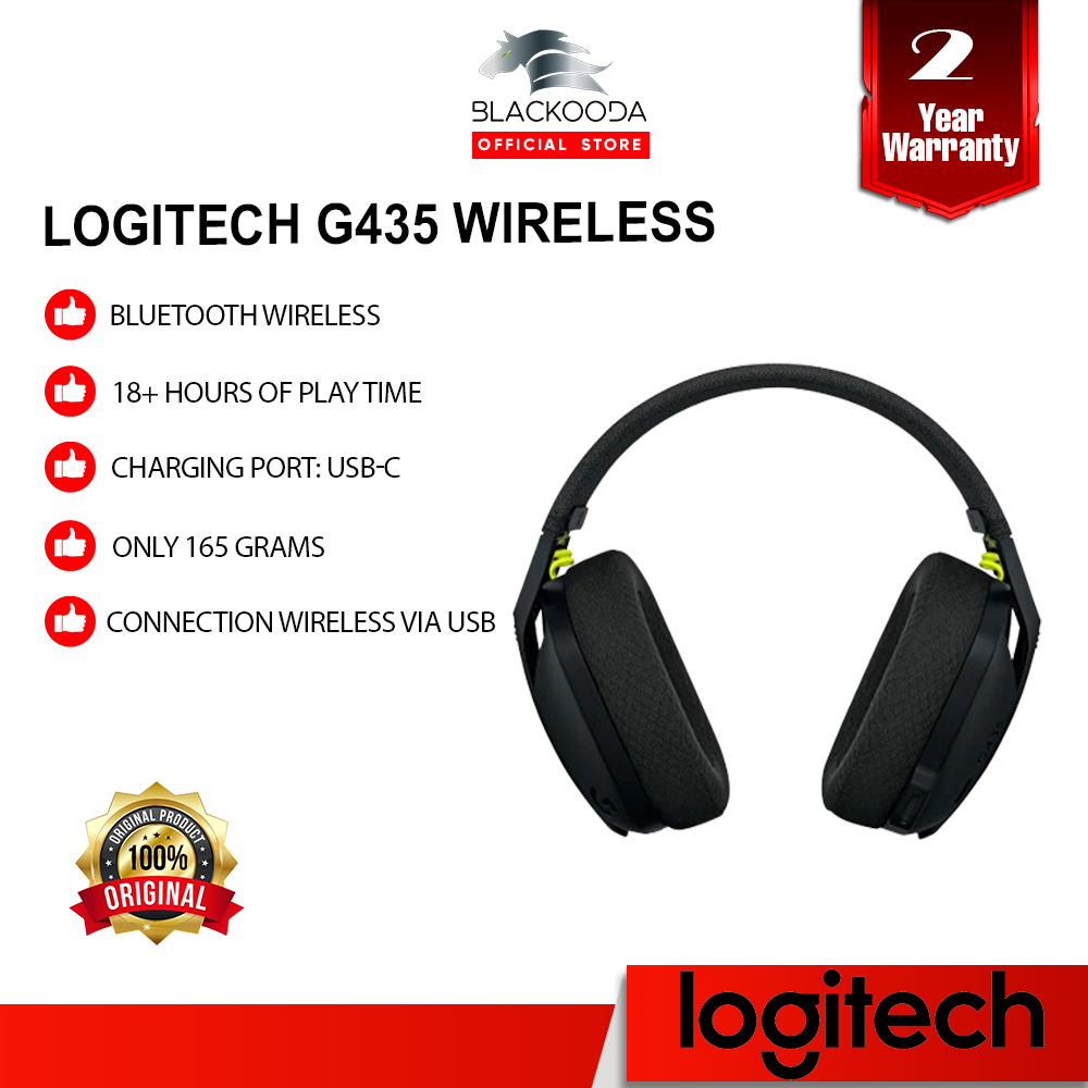 LOGITECH G435 Ultra-light Wireless Bluetooth Gaming Headset with Dolby ...