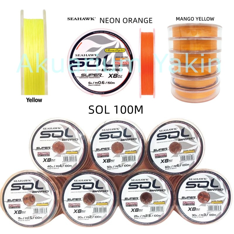 4077 SEAHAWK 100M SOL BRAID X8 PLY FISHING LINE PINK / VERMILLION RED ...