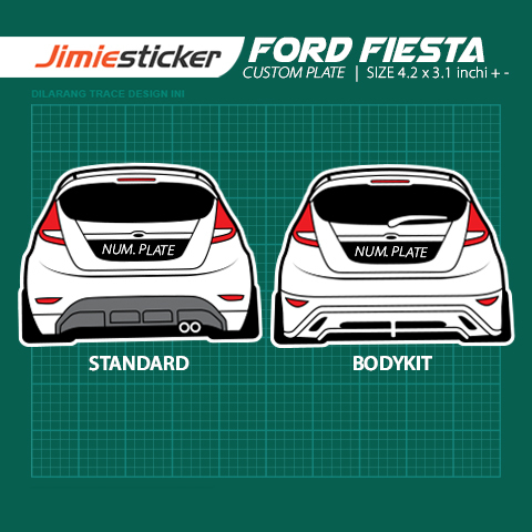 Sticker Kereta Ford Fiesta, Sticker Belakang, Custom Sticker, Car ...