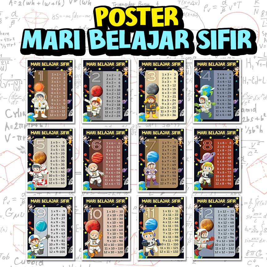 POSTER KECERIAAN KELAS MARI BELAJAR SIFIR 1-12 | Shopee Malaysia