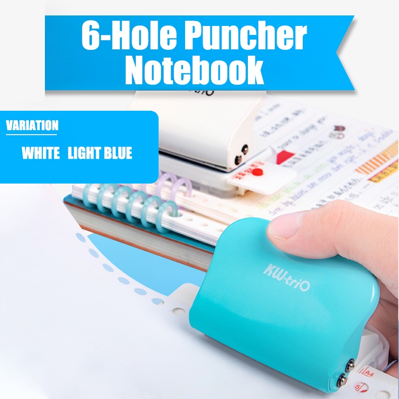 KW-TRIO 6 Hole Paper Punch Puncher Handheld Metal Round Hole 6mm for A4 ...