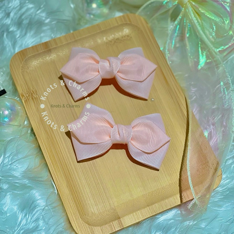 KnotsCharms Classic Pink Ribbon Hair Clip (1 Pair) | Shopee Malaysia