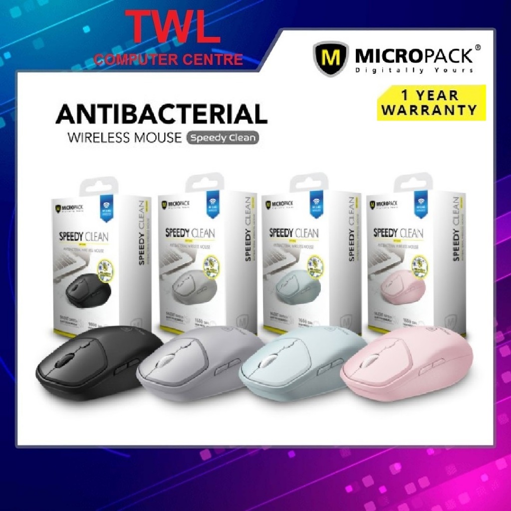 Micropack Antibacterial Wireless Mouse MP-726W(1Y Warranty) | Shopee ...