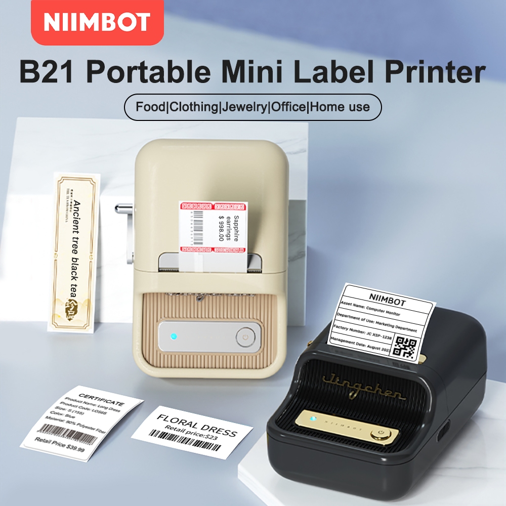 [Free label] NIIMBOT B21/B1 Label Printer Wireless Bluetooth Thermal inkless Label Maker 20-50mm ...