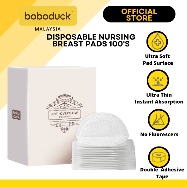 * Ready Stock * boboduck Disposable Nursing Breast Pads 100's | Shopee ...