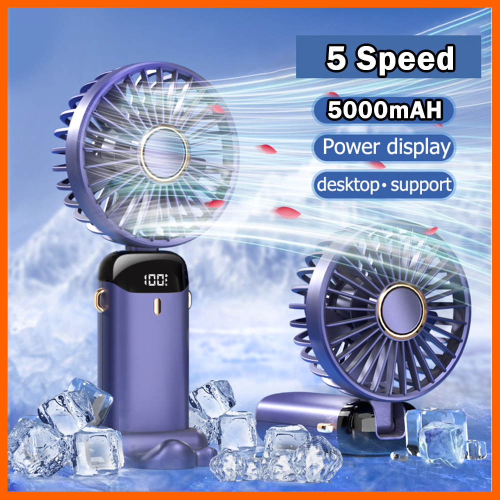 Kipas Mini 5 Modes Mini Handheld Fan Mini Portable Foldable Small Fan ...