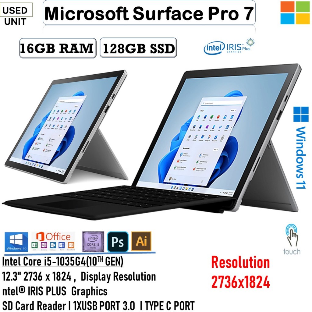 Microsoft Surface Pro 5 LTE /surface pro-7 Touch Screen core i7/core i5 8GBRAM/256GBSSD | Shopee ...