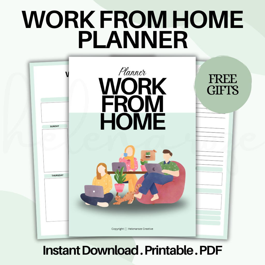 Work From Home Planner, Work Planner, Printable Planner PDF, Digital ...