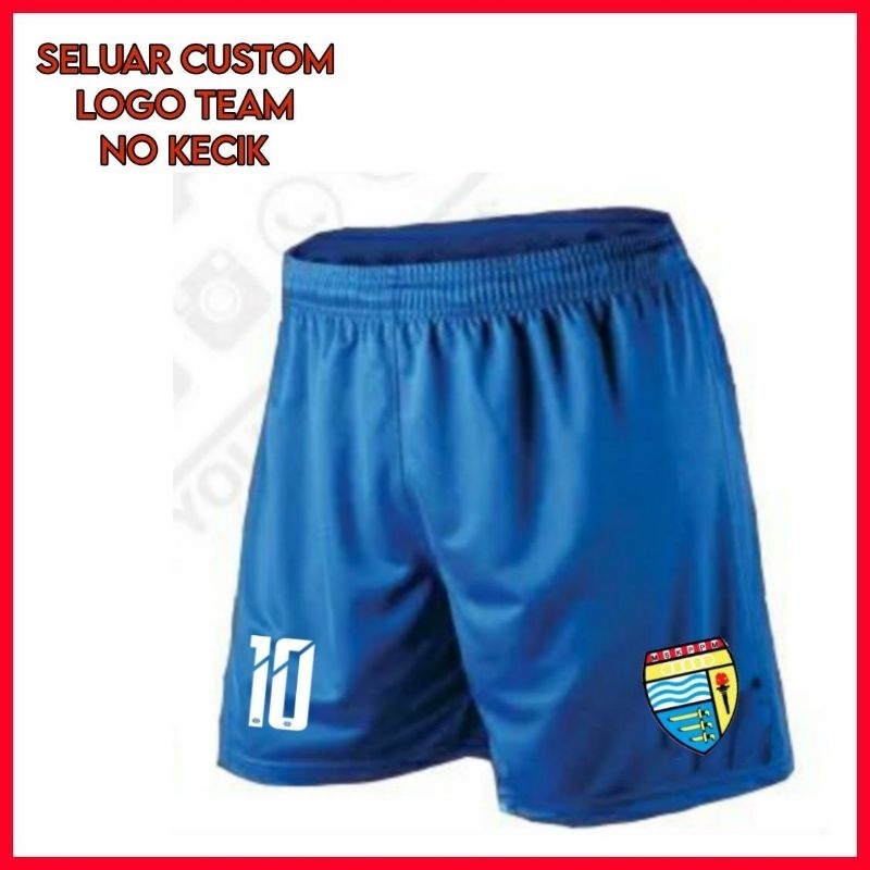 SELUAR PENDEK CUSTOM NUMBER / CUSTOM LOGO TEAM / SELUAR PENDEK BOLA ...