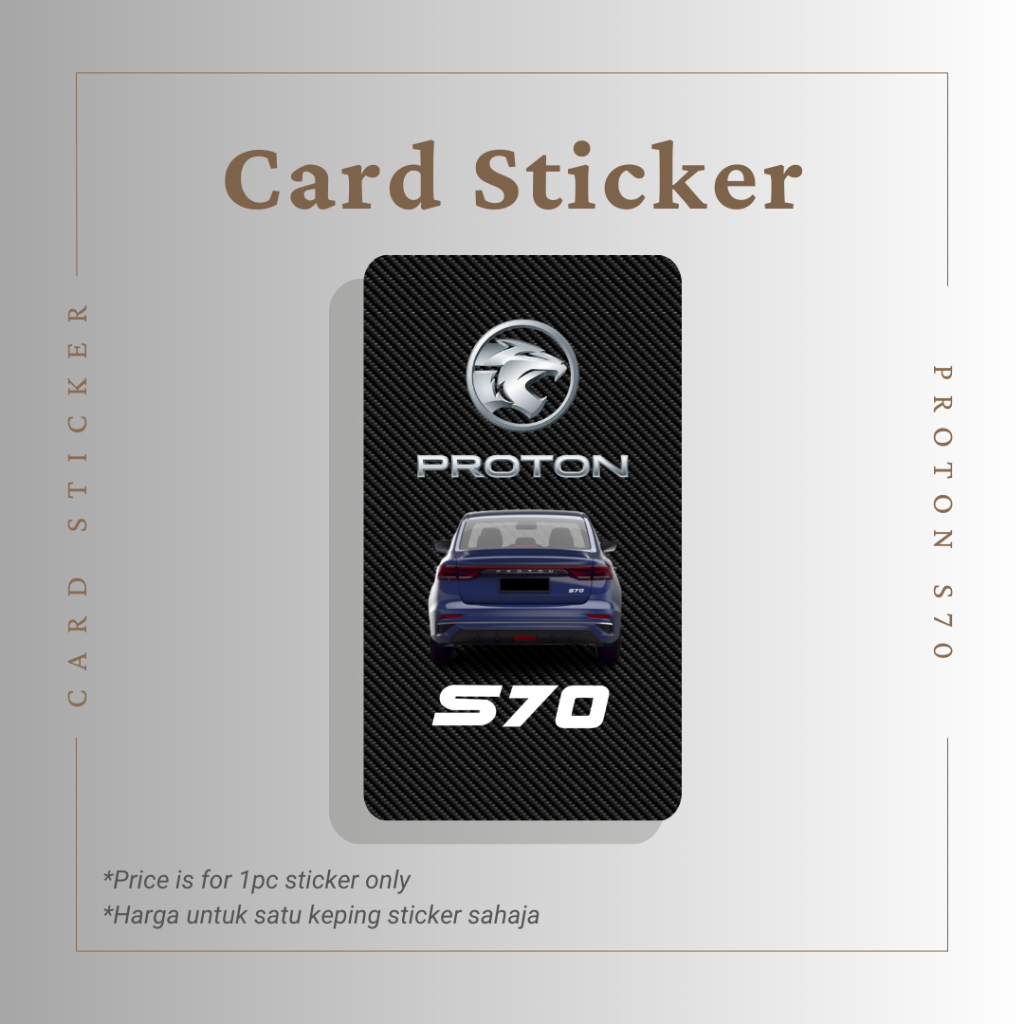 PROTON S70 CARD STICKER - TNG CARD / NFC CARD / ATM / ACCESS / TOUCH N ...