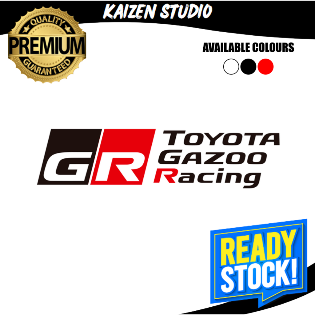 KAIZEN STUDIO Toyota GR Gazoo Racing Car Kereta Vinyl Sticker | Shopee ...