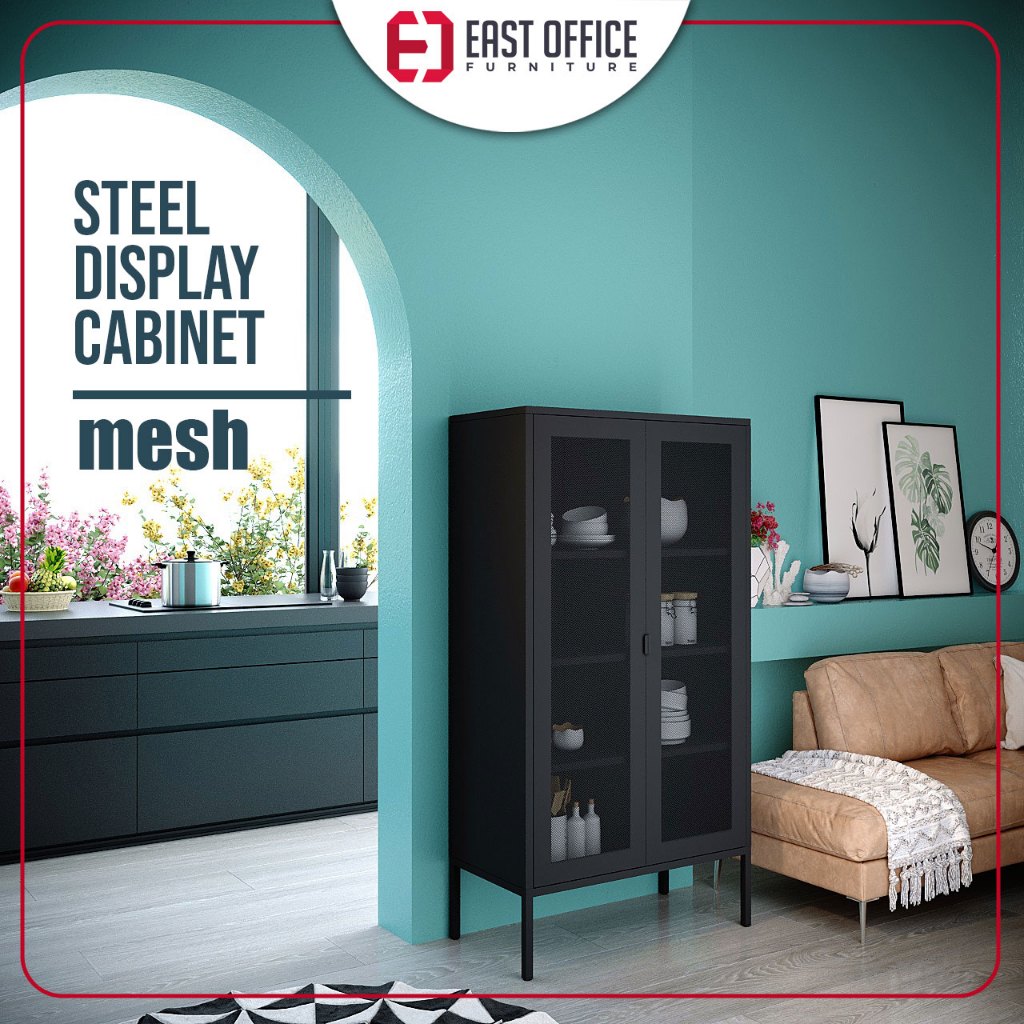 Eastoffice | Steel Display Cabinet with MESH Swing Door | Kabinet besi ...