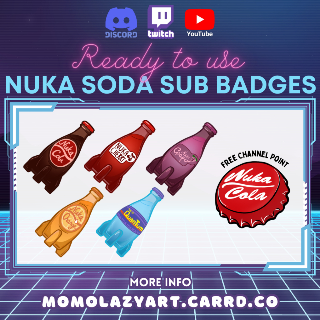 Fallout Nuka Soda 5 High Quality Sub Badges《 Ready To Use 》for Twitch ...