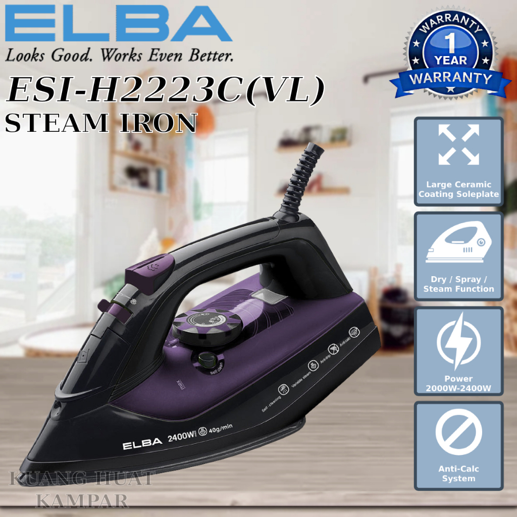 ELBA ELECTRIC IRON ESI-H2223C(VL) // ESI-H2023C(RD) // ISONIC STEAM ...