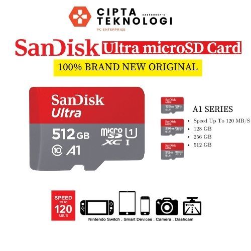 SanDisk BRAND NEW ORIGINAL Memory Card Ultra A1 MicroSD Card Class 10 ...