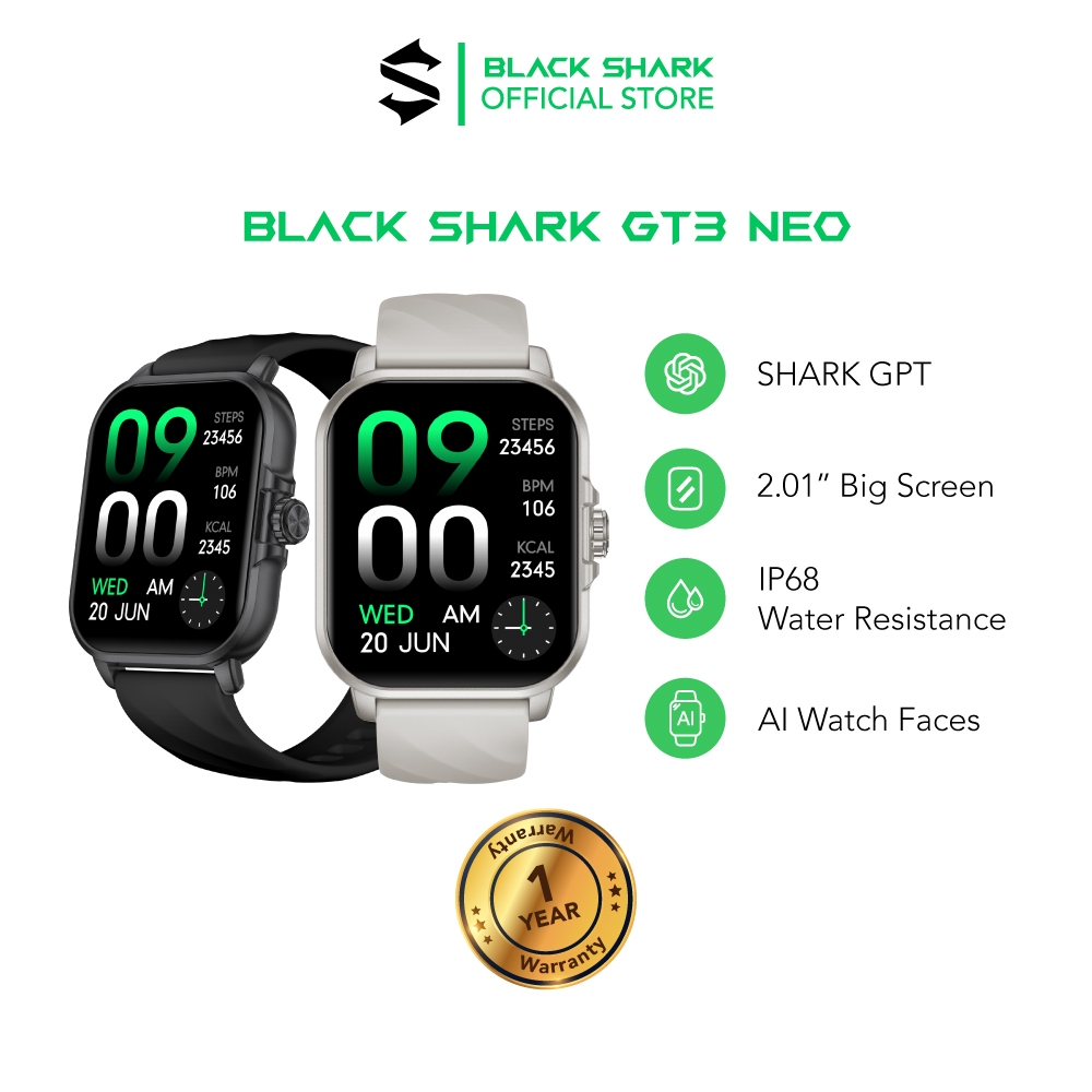 Black Shark GT3 NEO Smartwatch | 2.01” Vibrant Display | 24H Health ...