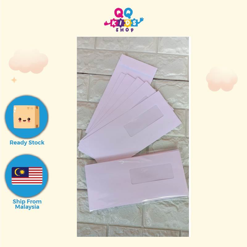 4" X 9" Long White Envelope Window / Sampul Surat Putih Tingkap 4 X 9 ...