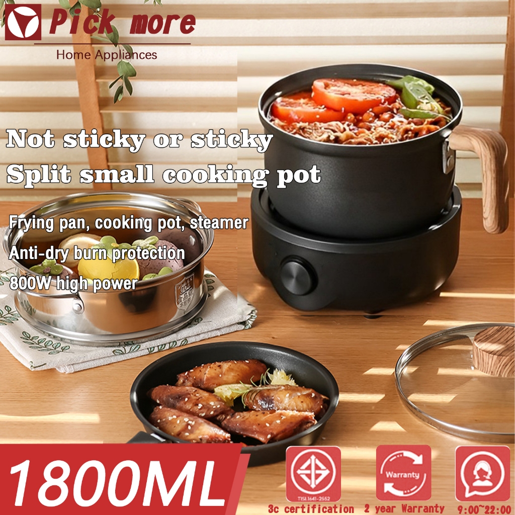 Electric Cooking Pot Portable Multicooker 1.8L Split Type Rice Cooker ...