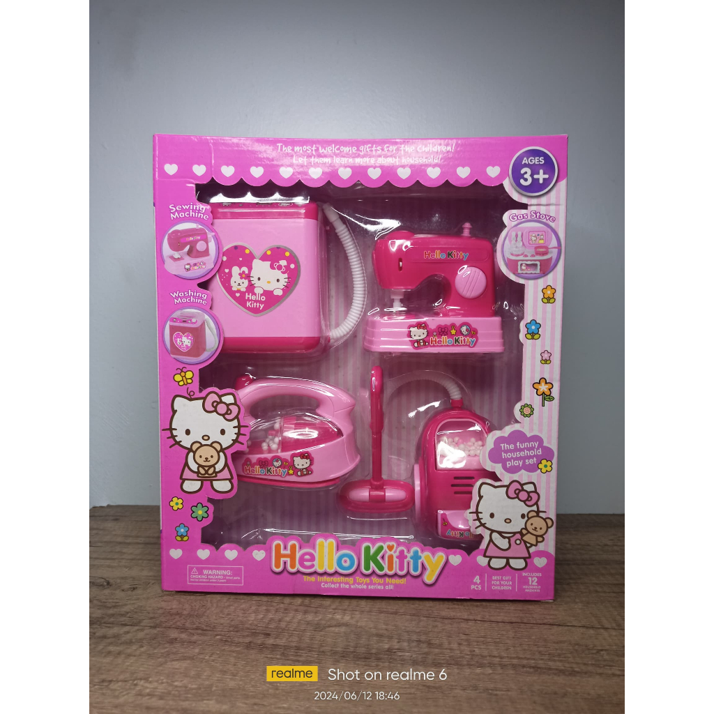 Kids Toy Kitty Cat Mini Home Machines Set 3 Design Kitchen Cooking ...