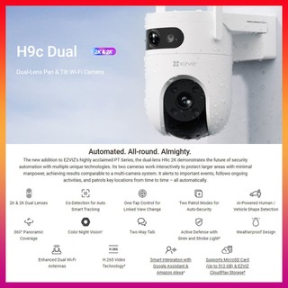 Ezviz H9C Dual Lens (3MP + 3MP) 2K Waterproof Pan/Tilt Two Way Talk ...