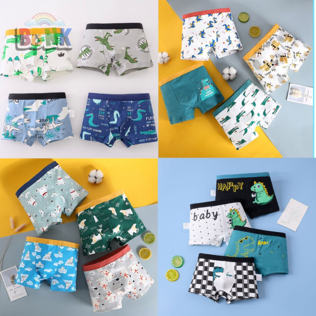BBKid 🦄️ 4pcs/set 1-12T Boy Underwear Cotton Soft Underpants IT001 ...