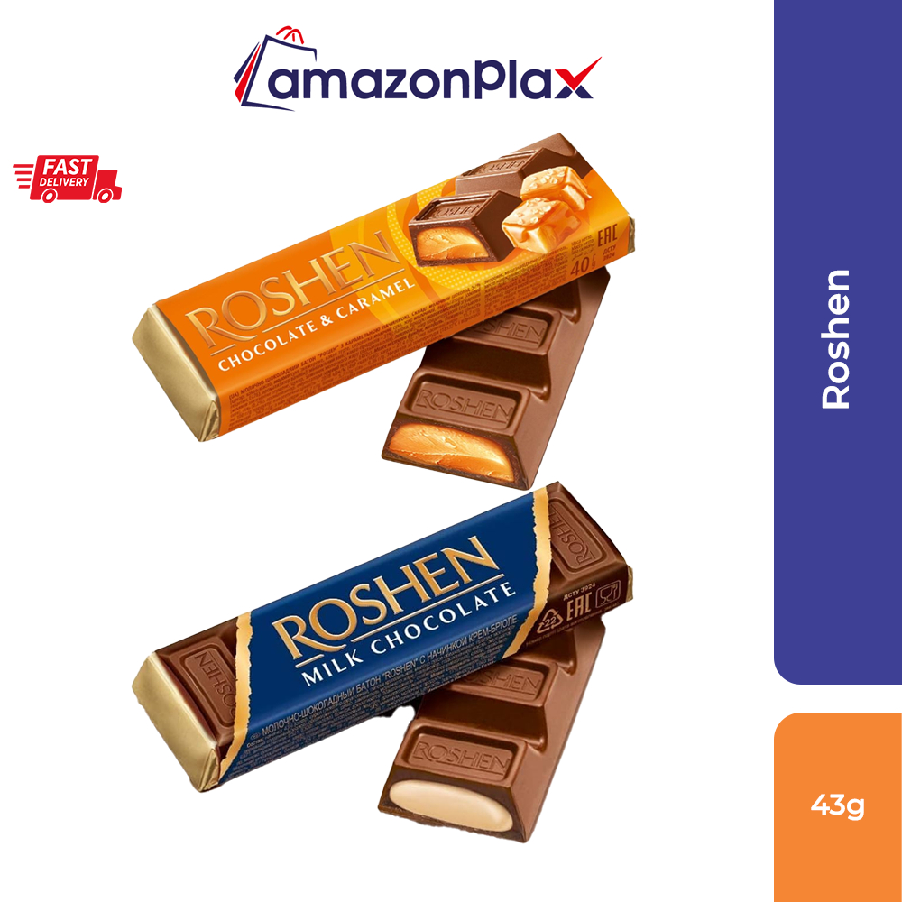 Roshen Sweet Milk Chocolate Bar with Cream-Brulee Filling / Chocolate ...
