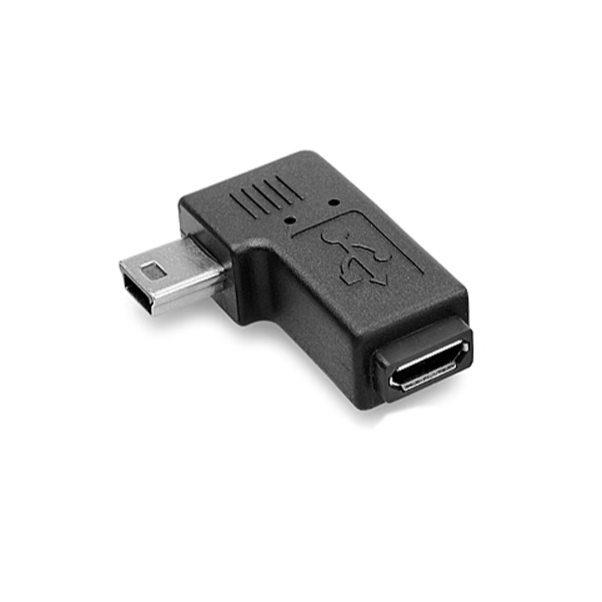 Mini USB 5 Pin Male to Micro USB Female Left 90 Degree Angle Adapter ...