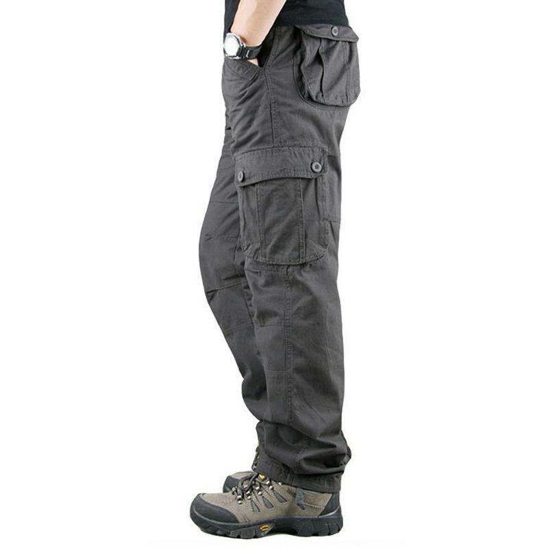 Multi 6 Pocket seluar Cargo Straight CutTrend Cargo Pants Men Casual ...