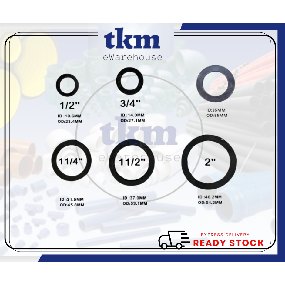 [TKM] rubber tank connector (pvc poly hdpe) washer 15mm 20mm 25mm 32mm ...
