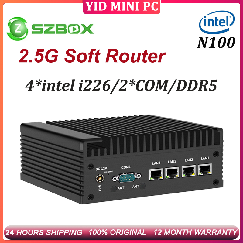 SZBOX W100 Firewall Mini PC 16+1T 12th Gen Intel N100 2.5G Soft Router ...