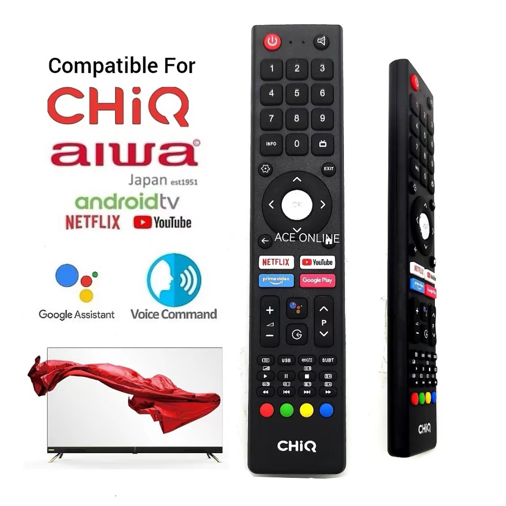 AIWA & CHIQ ANDROID SMART TV REMOTE CONTROL WITH BLUETOOTH VOICE ...