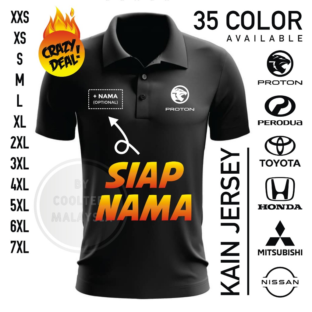BAJU PROTON POLO TEE FREE NAMA. JUGA ADA PERODUA TOYOTA HONDA ...