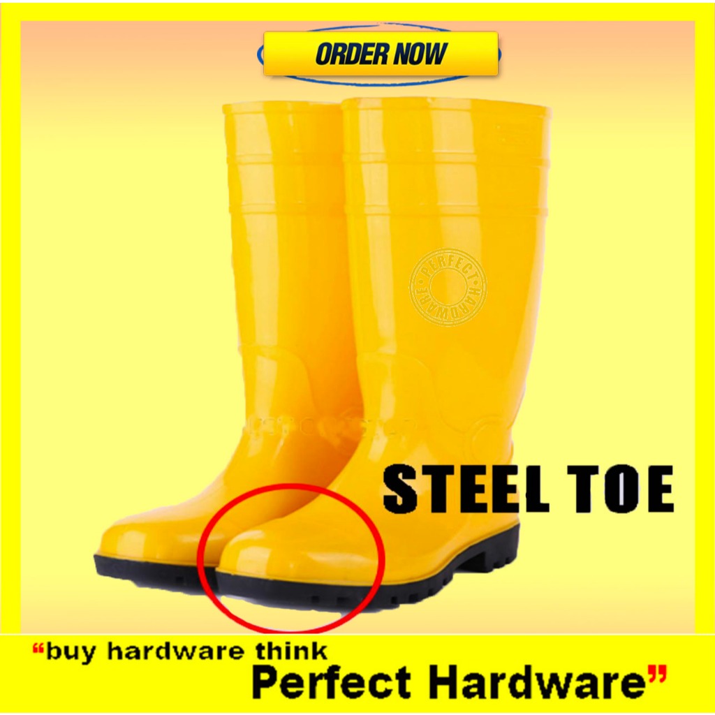 High Quality Yellow Rubber Safety Shoe Footwear/TOE STEEL | Shopee Malaysia