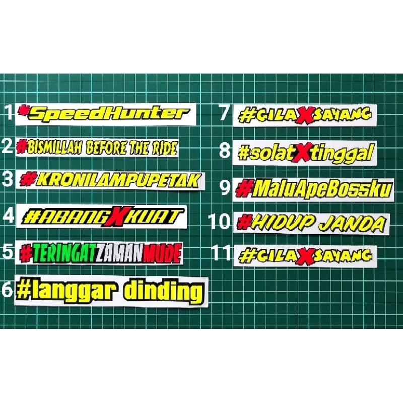Sticker Cutting Overlapping pantulan & florescent #ayat Perkataan #ayat ...