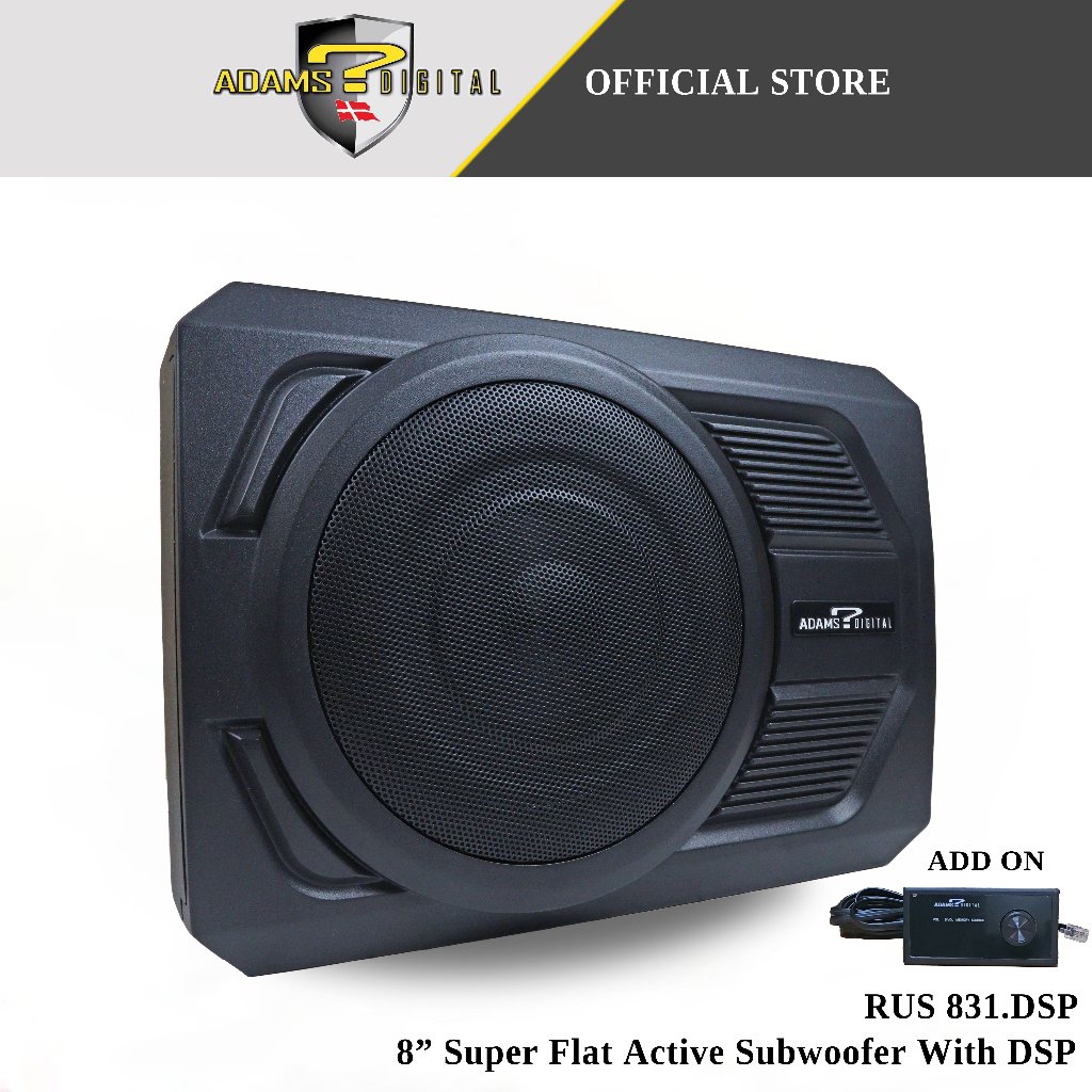 Adams Digital Plug and Play 8 Inch Underseat Active Subwoofer With Dsp ...