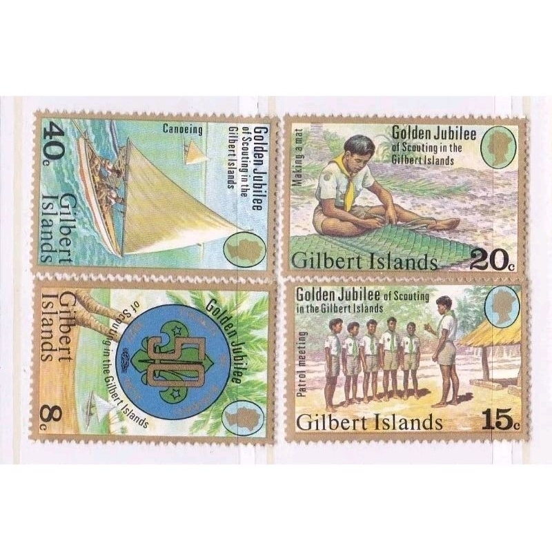1977 Gilbert Islands - 50th Anniv of Scouting Complete Mint Set (Pls ...