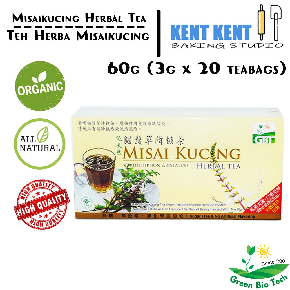 GBT Misaikucing Herbal Tea / Teh Herba Misaikucing 60g (3g x 20 teabags) [KENT KENT Baking ...