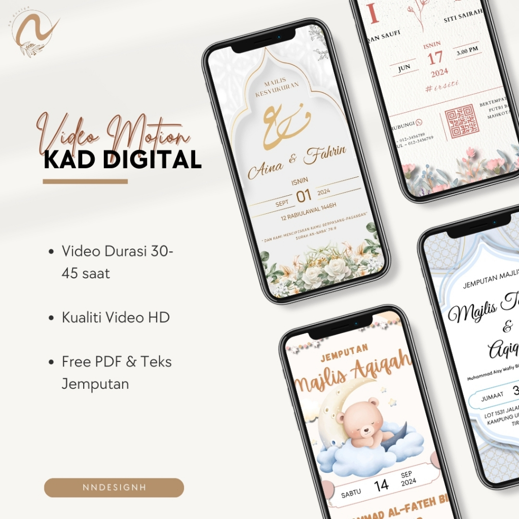 KAD DIGITAL MURAH - KAHWIN | TUNANG | AQIQAH | TAHLIL | BIRTHDAY | Shopee Malaysia