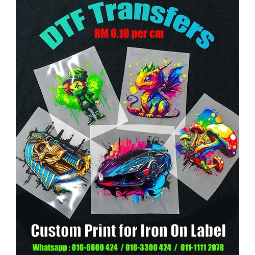 DTF iron on label film with custom print | Shopee Malaysia