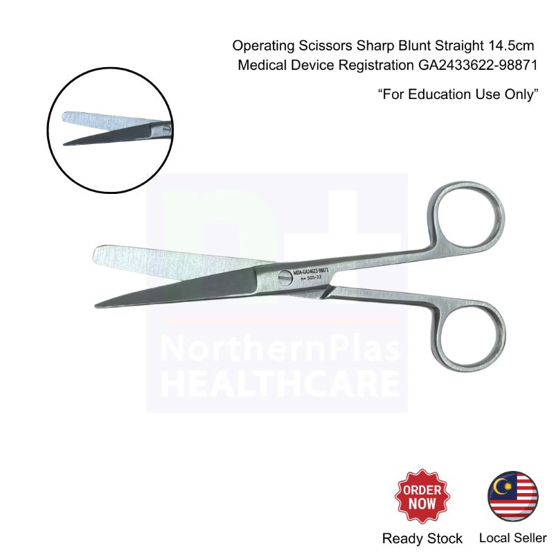Surgical Operating Scissors Sharp Blunt Straight 14.5cm | Shopee Malaysia