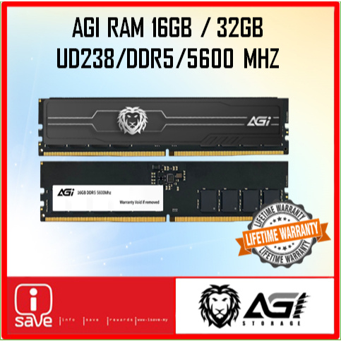 AGI RAM UD238 / 16GB / 32GB DDR5 5600MHz PC RAM | Shopee Malaysia